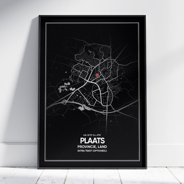Maak zelf jouw dorp of stad poster met locatie-pin - Wallable