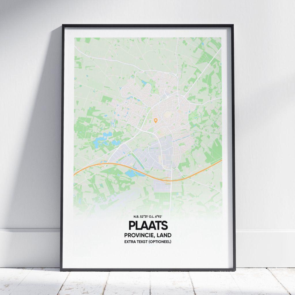 Maak zelf jouw dorp of stad poster met locatie-pin - Wallable