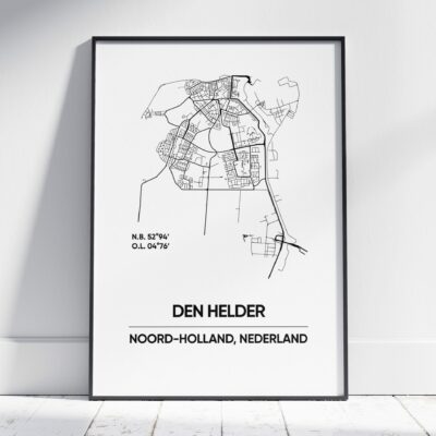 Maak zelf jouw dorp of stad poster met locatie-pin (Nederland of buitenland) - Wallable