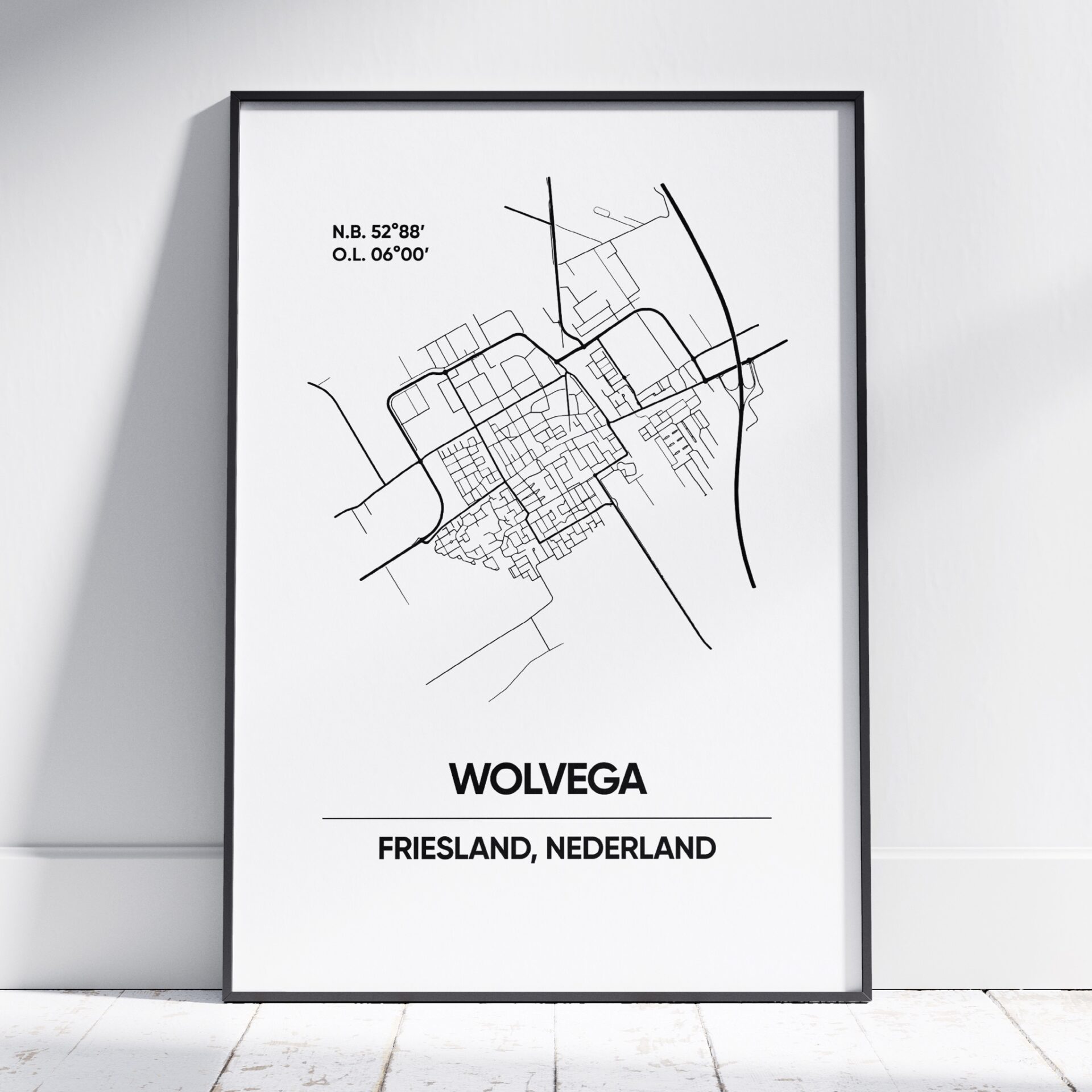 Wolvega stad poster - Wallable