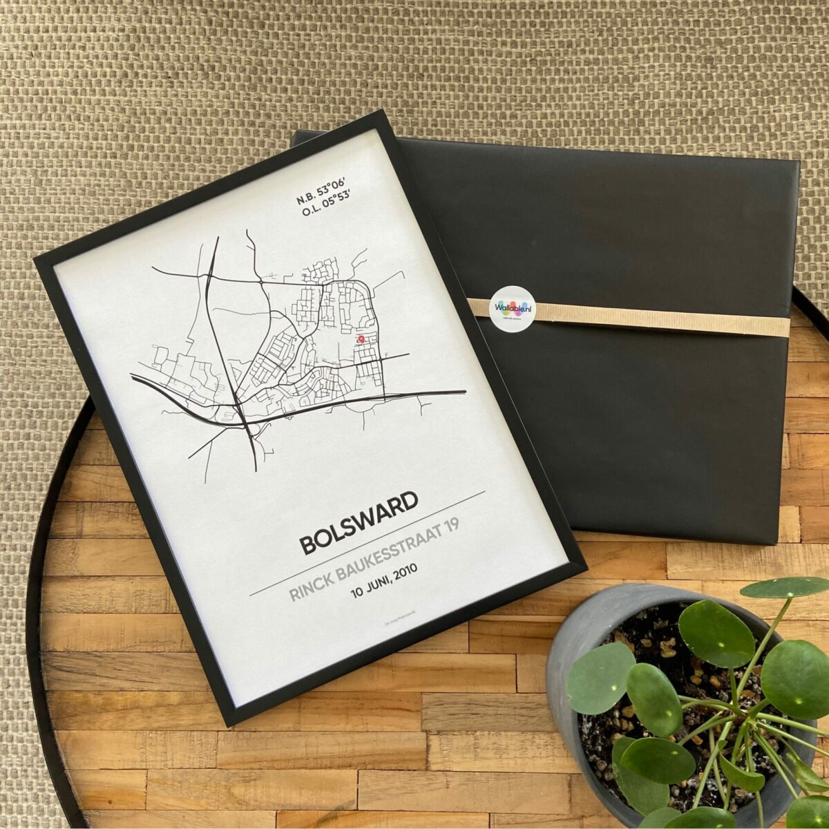 Kraamcadeau: Geboorte poster sterrenbeeld zwart - Wallable