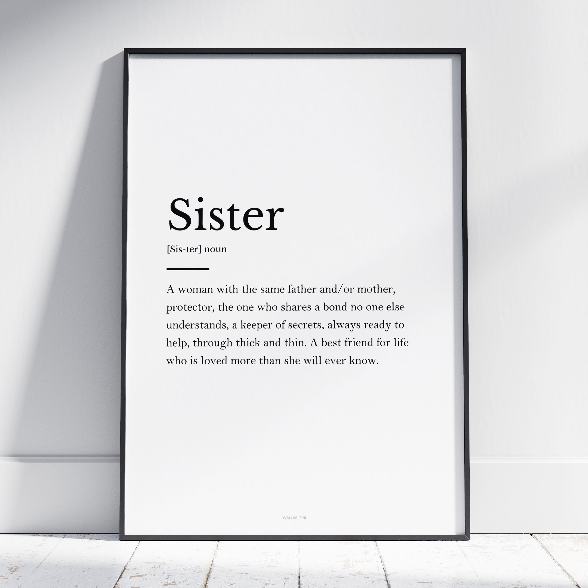 Sister poster (met naam) - Wallable