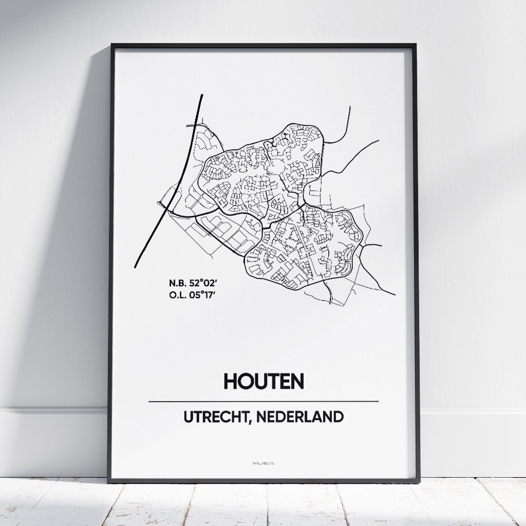 Houten stad poster - Wallable