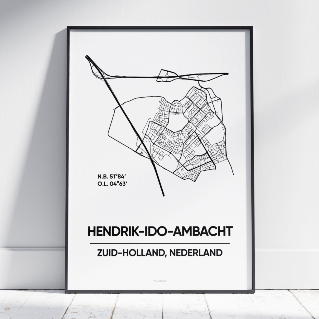 Hendrik-Ido-Ambacht stad poster - Wallable