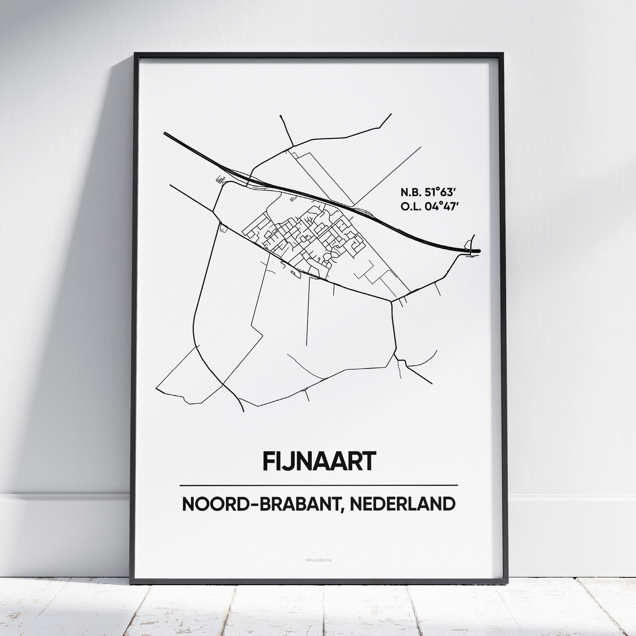 Fijnaart stad poster - Wallable