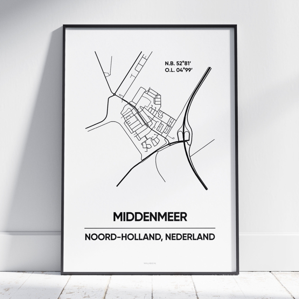 Middenmeer stad poster - Wallable
