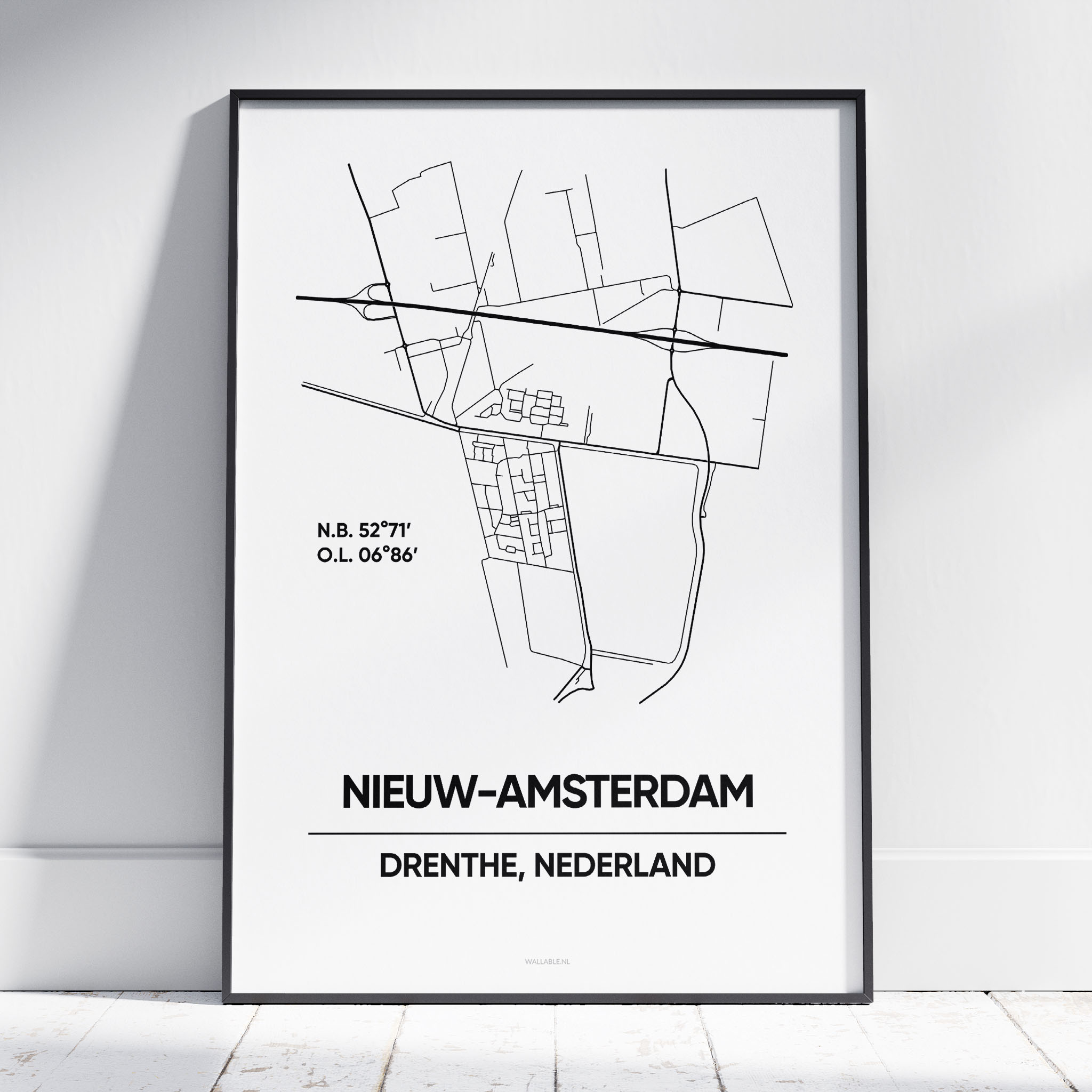 Nieuw-Amsterdam stad poster - Wallable