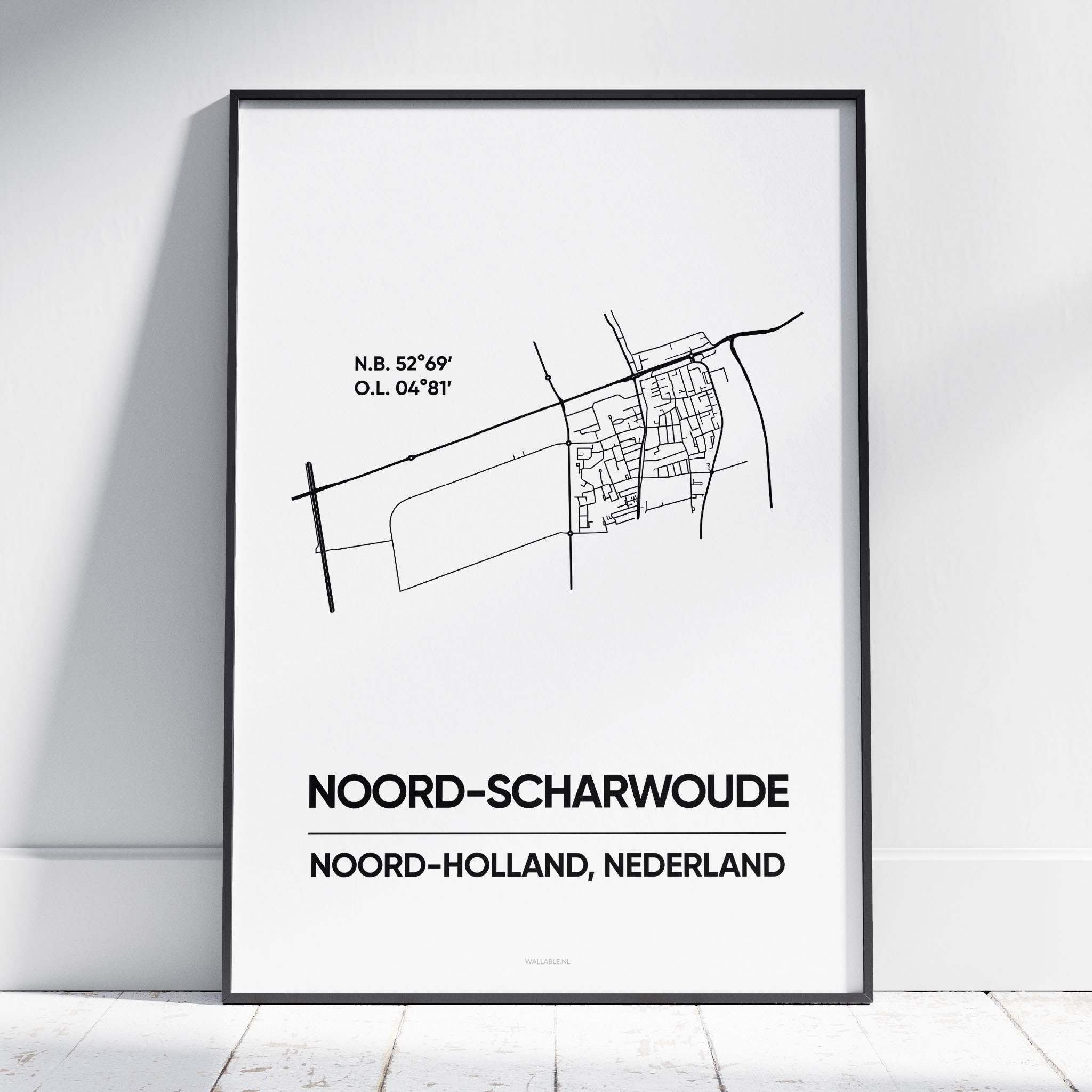 Noord-Scharwoude stad poster - Wallable