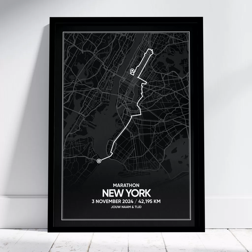 New York Marathon Poster (met naam & tijd) - Wallable