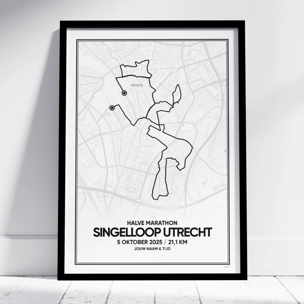 Singelloop Utrecht halve marathon 2025 print | Met naam+tijd