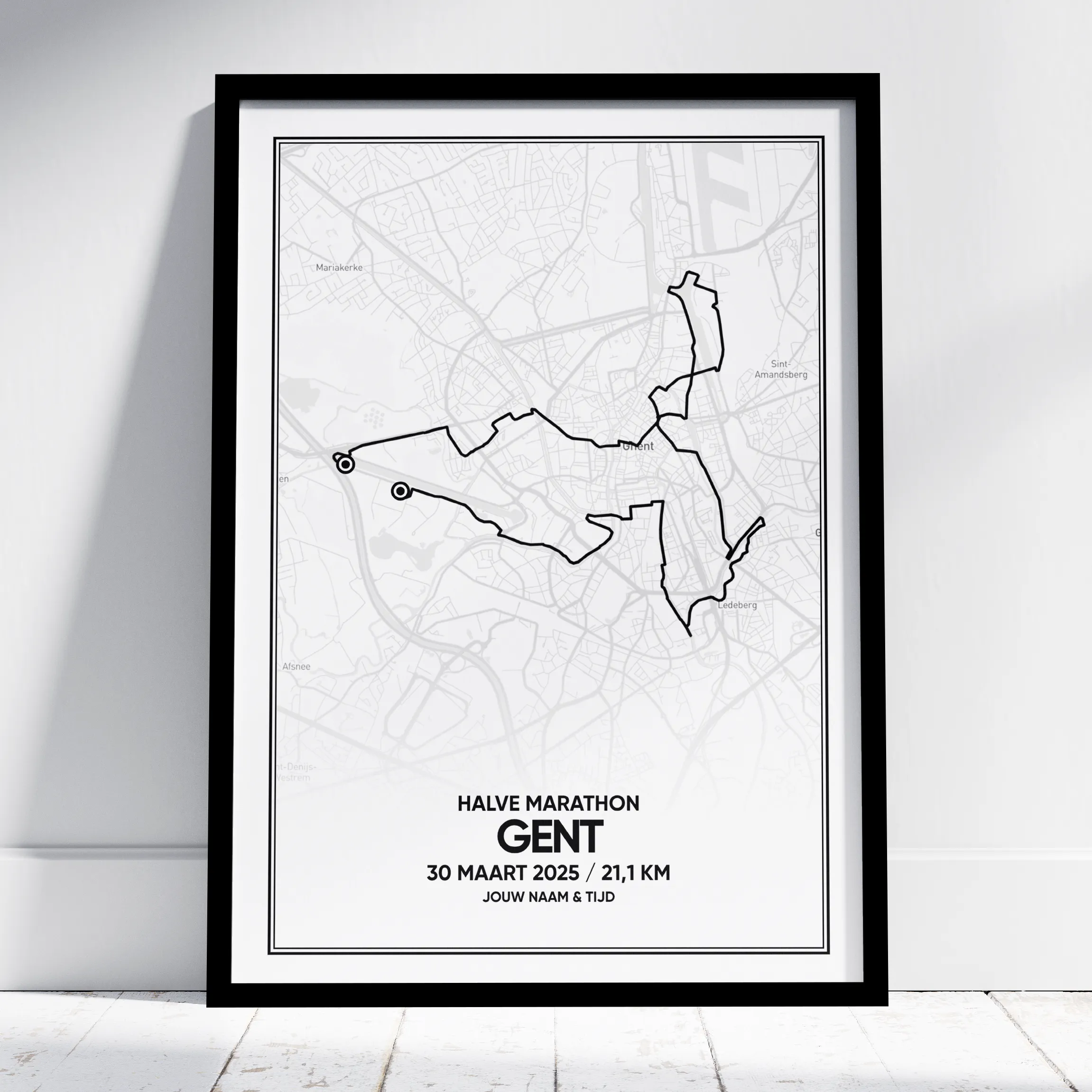 Gent Halve Marathon Poster (met naam & tijd)