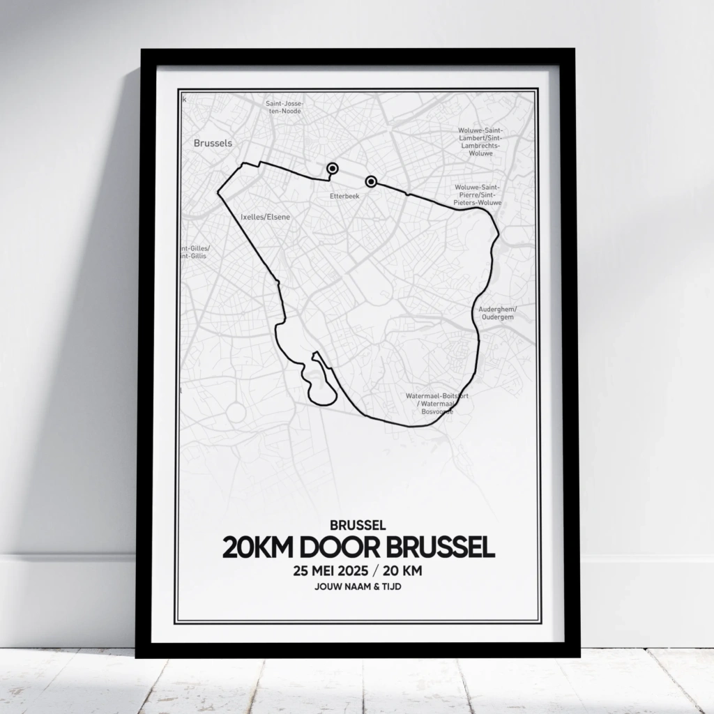 20km door Brussel Print 2025 (met naam & tijd)
