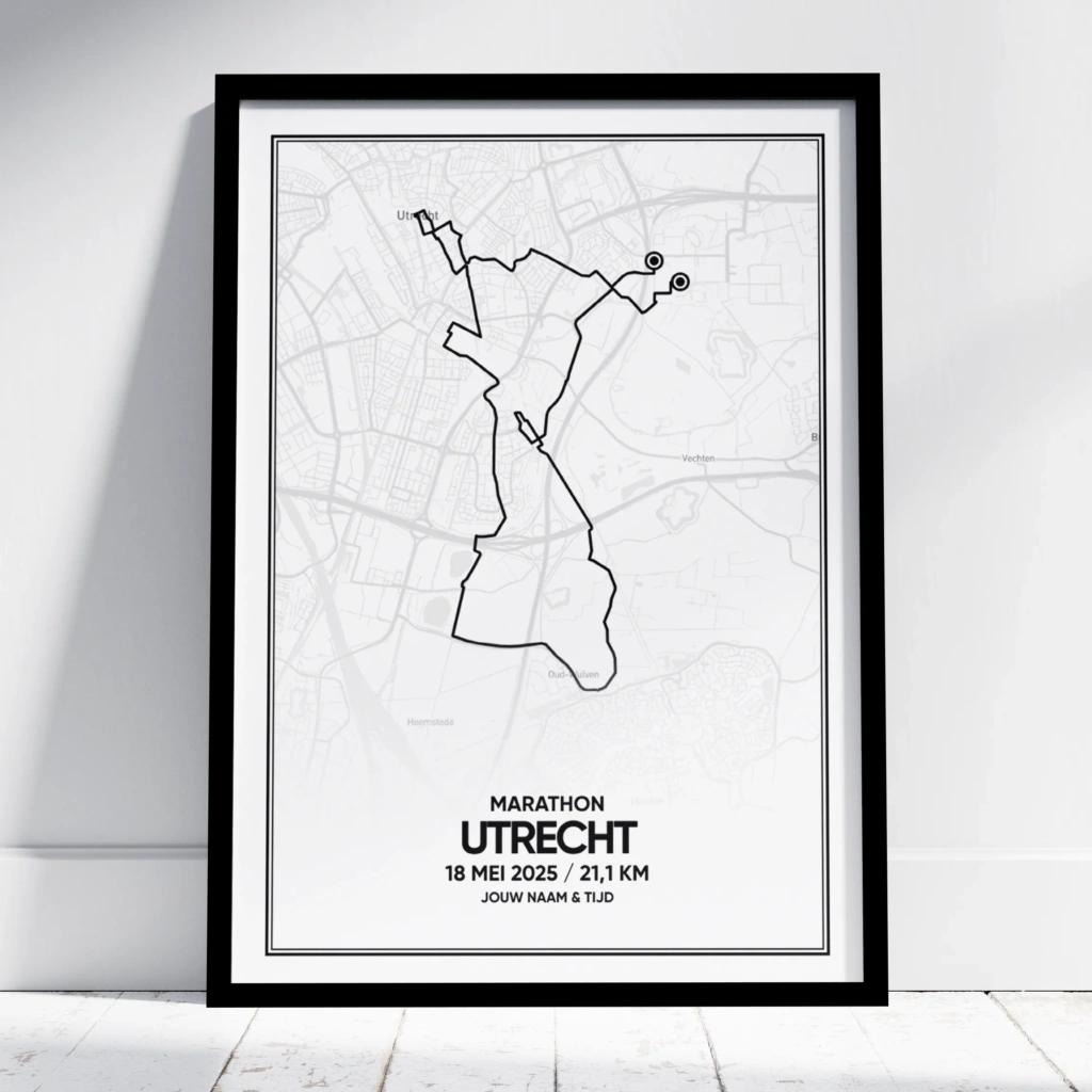 Utrecht (halve) Marathon 2025 print (met naam en tijd) - Wallable
